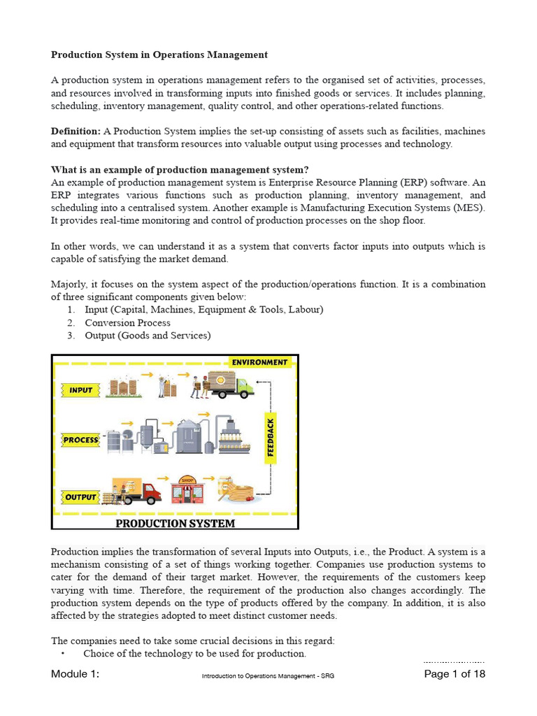 Understanding Production Systems in Management | PDF | Enterprise ...