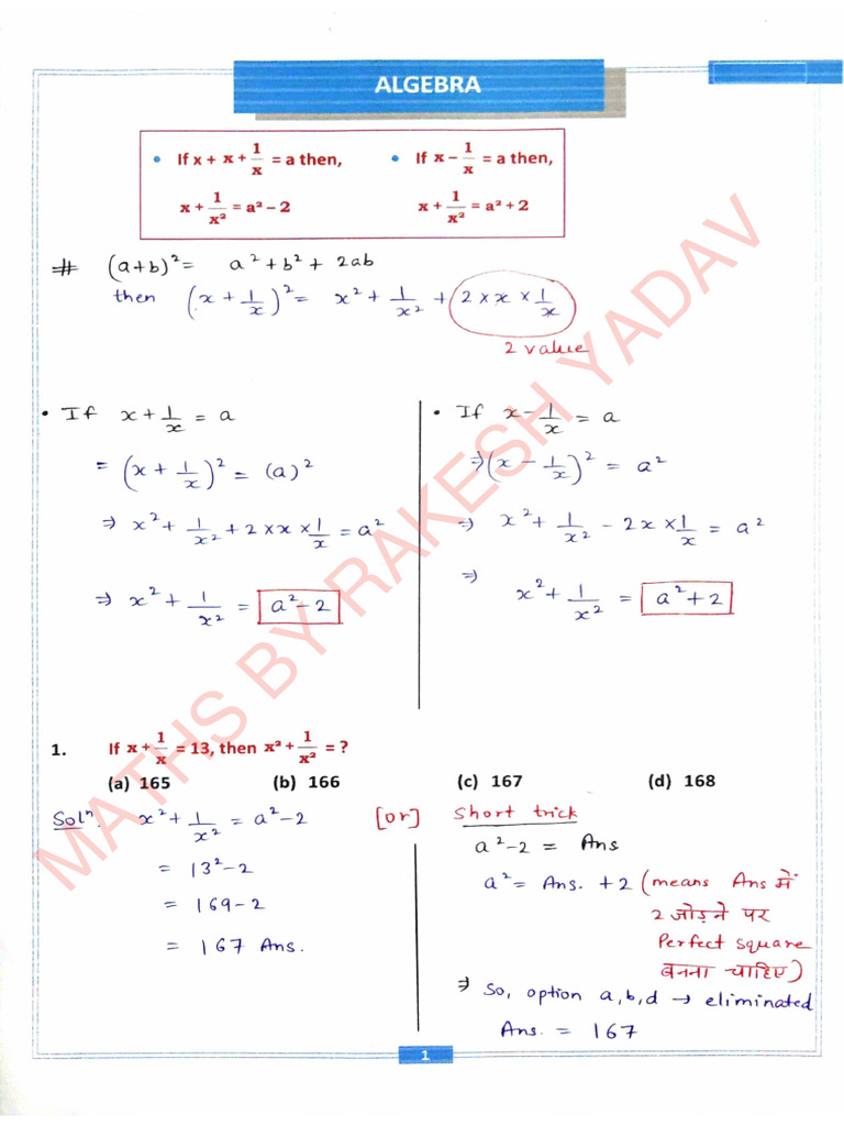 Algebra Notes 14-02 | PDF