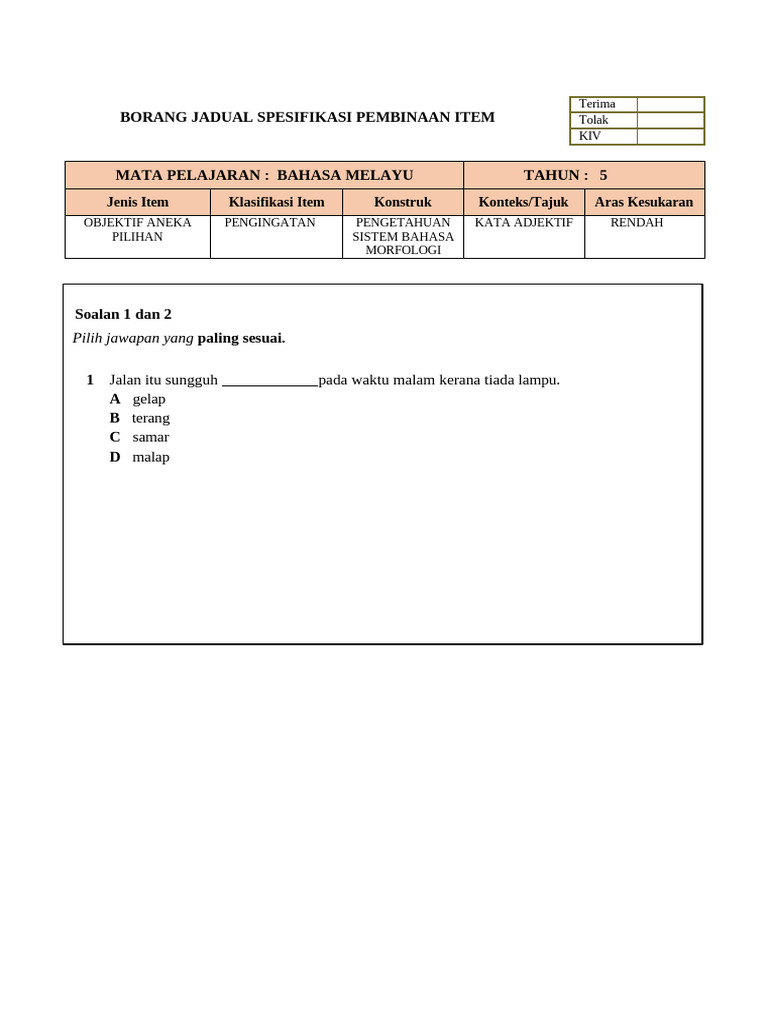 JSI UASA THN 5 | PDF