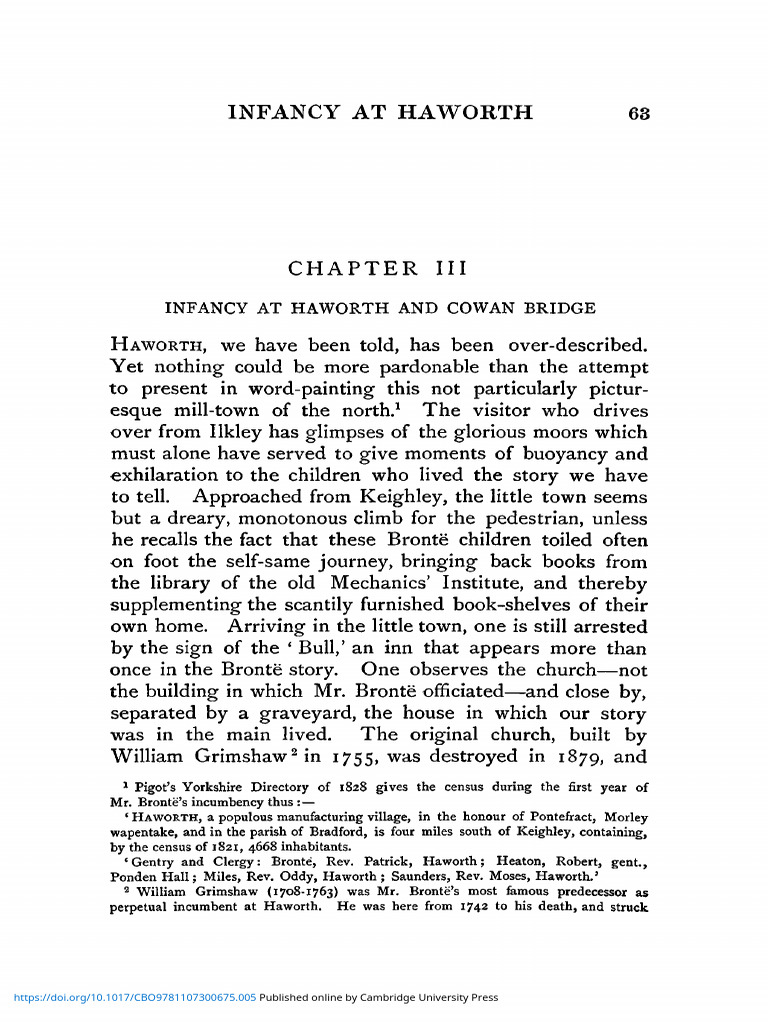 Brontë Childhood in Haworth and Cowan Bridge | PDF | Brontë Family ...