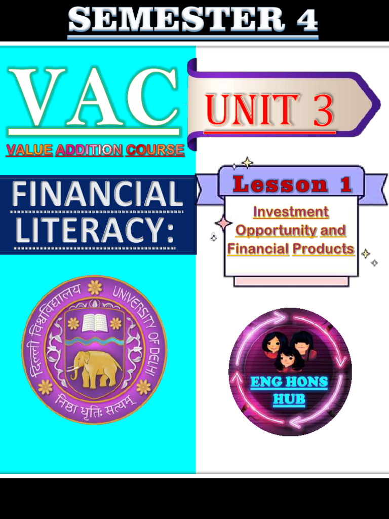 UNIT - III LESSON 1 Financial Literacy | PDF | Investment Fund ...