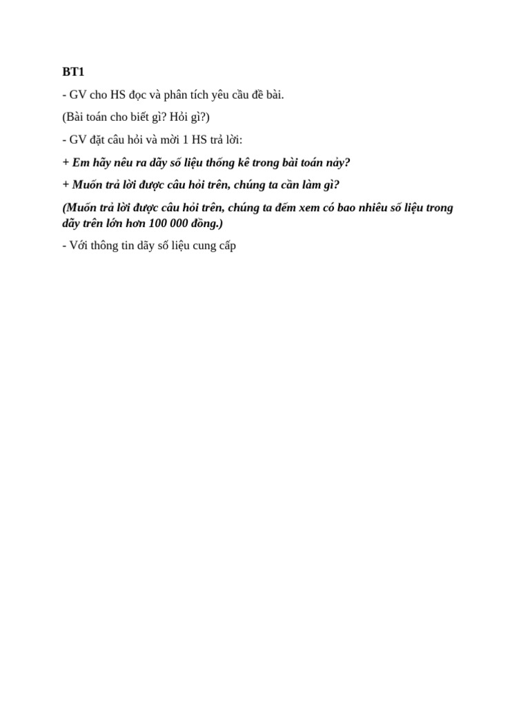 - GV cho HS đọc và phân tích yêu cầu đề bài. (Bài toán cho biết gì? Hỏi ...