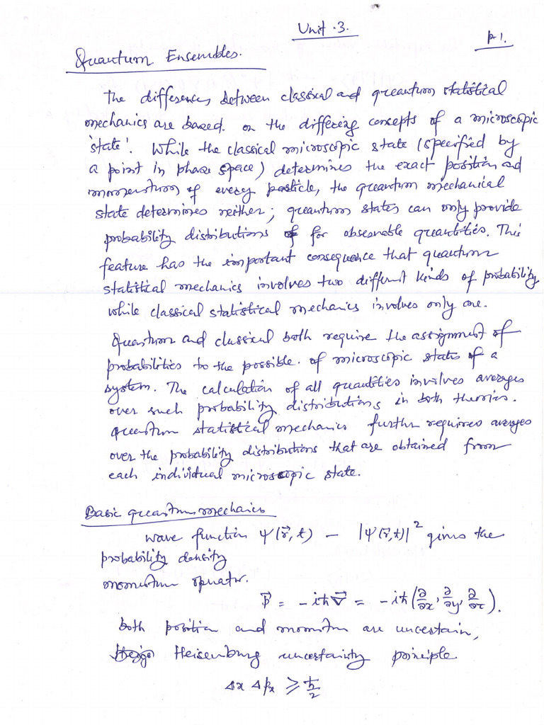Unit3 Stat Mech Lecture Notes | PDF