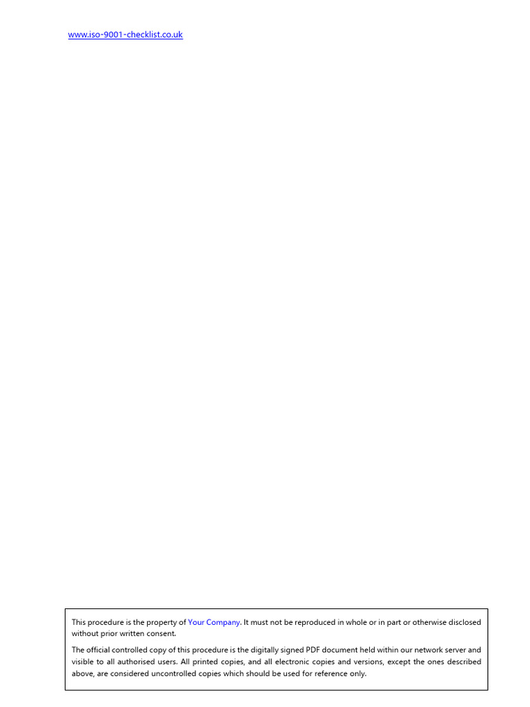 ISO 9001 2015 Quality Objectives Procedure Sample | PDF | Audit ...