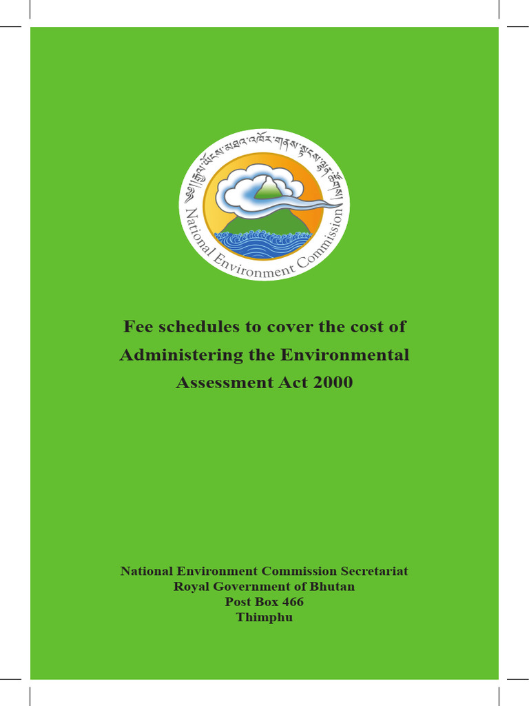 Fee Schedules To Cover The Cost of Administering The Environmental Assessment Act 2000 | PDF ...