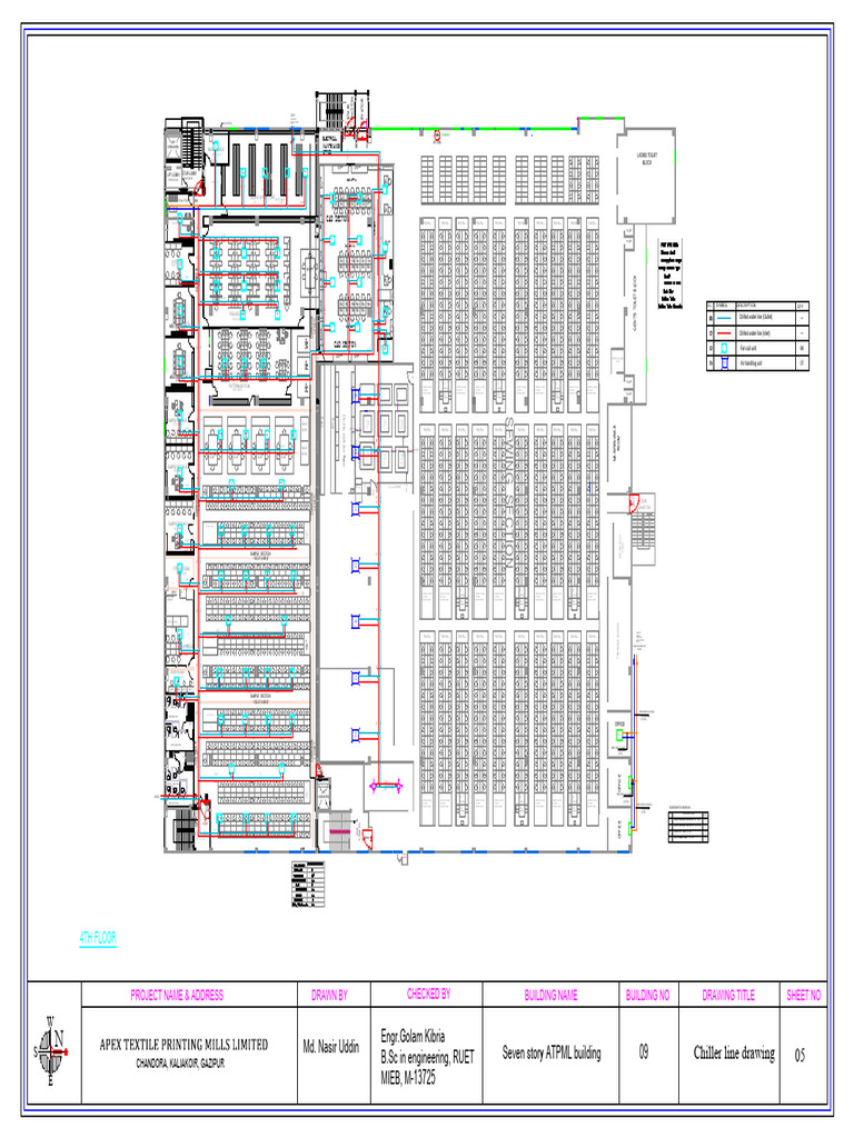 4TH FLOOR Chiller Line Drawing 20-08-24 (INDIA) - Model | PDF