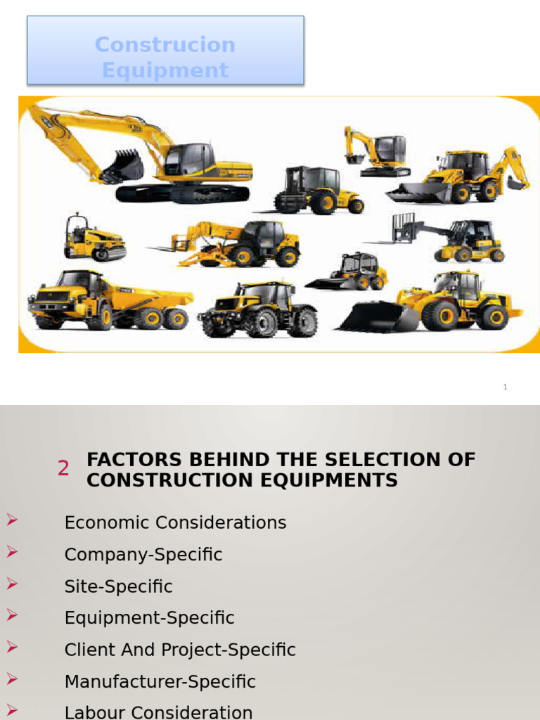 Factors in Construction Equipment Selection | PDF | Crane (Machine ...