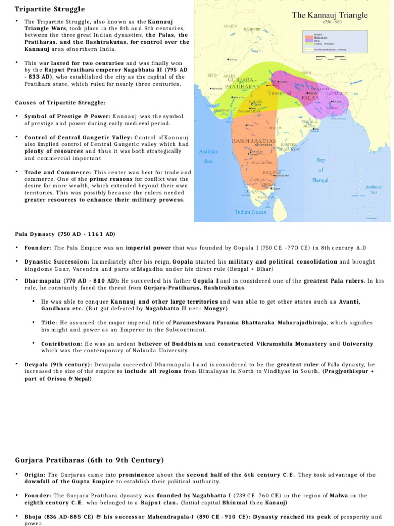 Tripartite Struggle for Kannauj | PDF