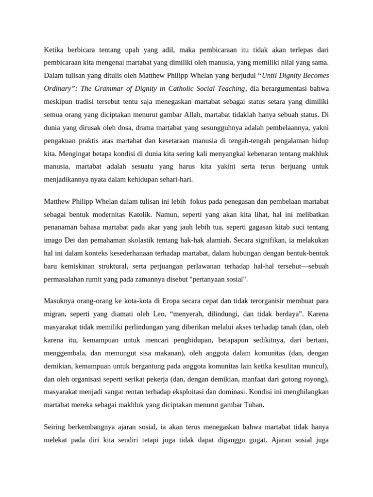 Ketika Berbicara Tentang Upah Yang Adil | PDF