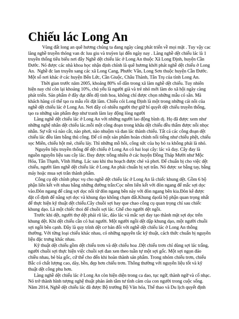 Chiếu Lác Long An | PDF