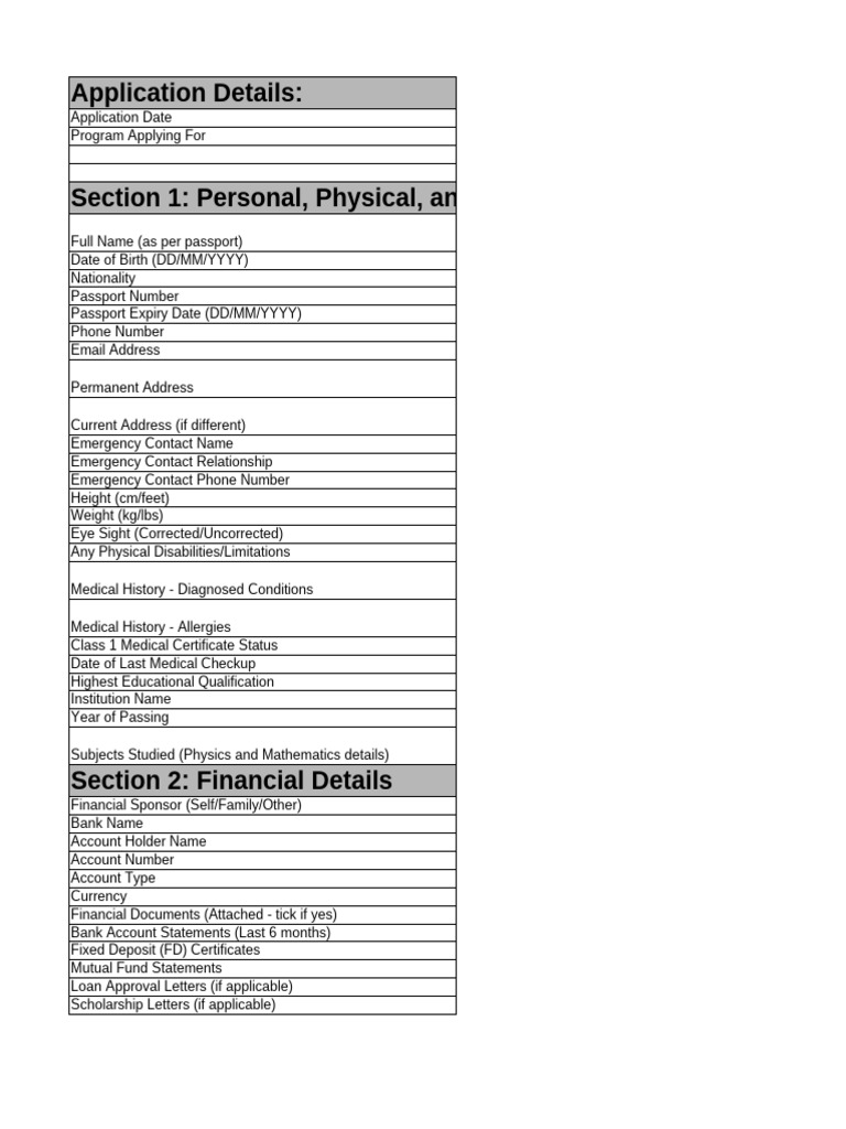 Zenith Aviation Academy Application Form | PDF | Passport