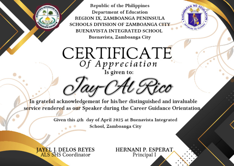 Black Gold Modern Elegant Certificate of Competition Certificate ...