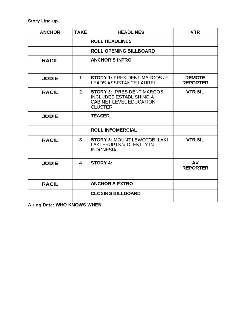 SCRIPT TEMPLATE 111 Repaired | PDF | Types Of Volcanic Eruptions ...