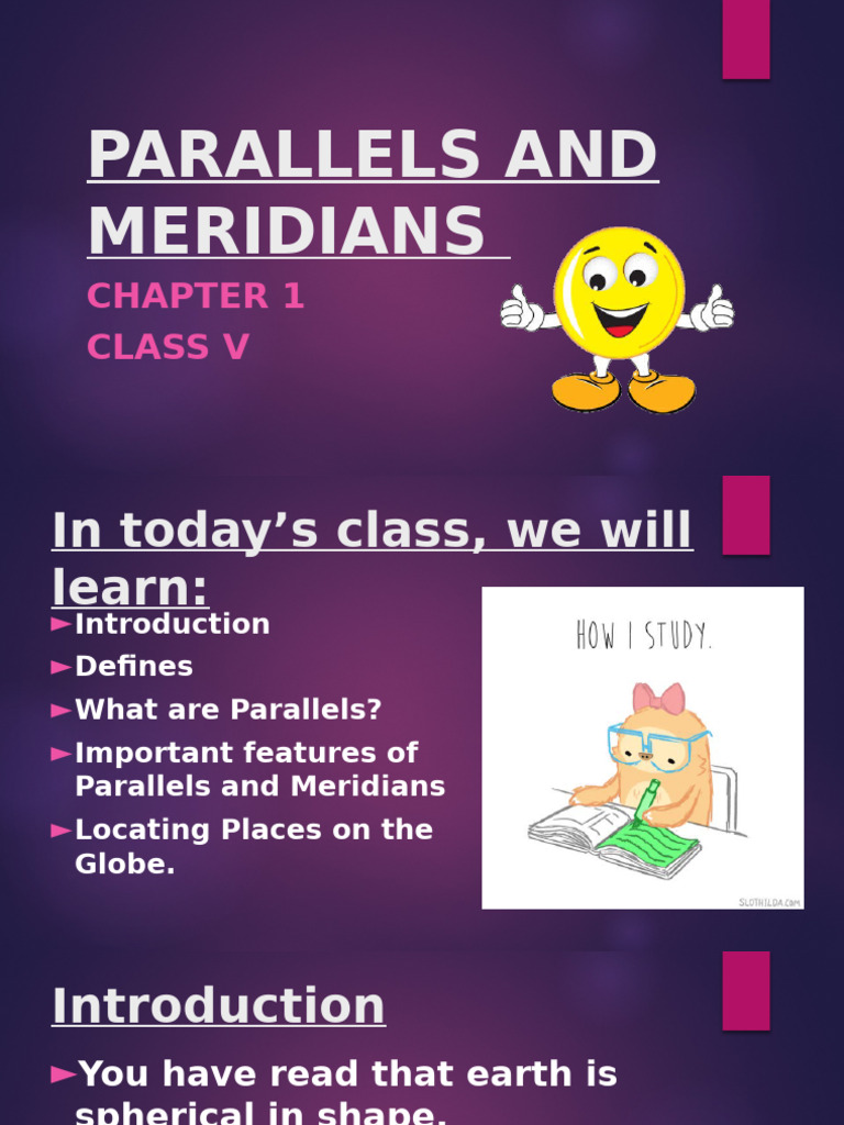Class V Ch-2 Parallels and Meridians | PDF | Equator | Sphere
