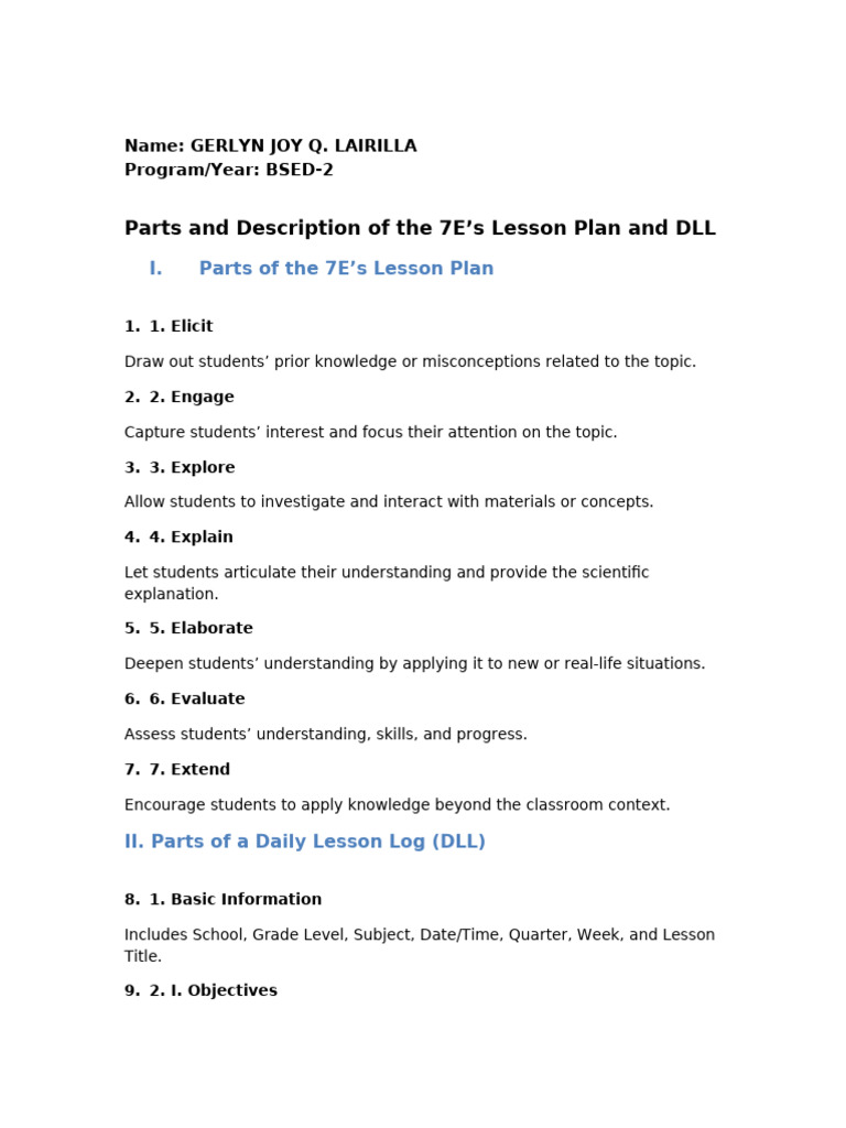 Parts of 7es LP and DLL | PDF