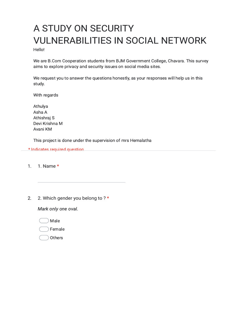 A Study On Security Vulnerabilities in Social Network | PDF | Social ...