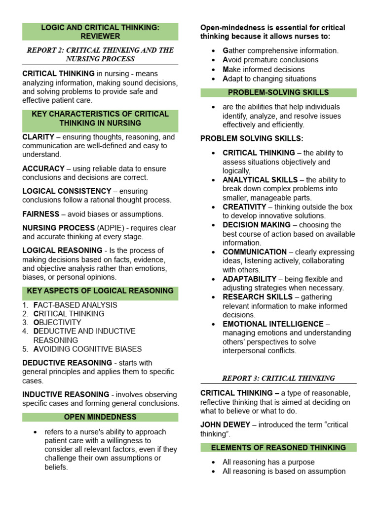 LOGIC AND CRITICAL THINKING | PDF | Critical Thinking | Thought