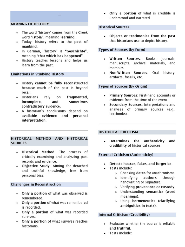 Riph 111 Prelim Lesson 1-4 Reviewer | PDF | Primary Sources | Philippines
