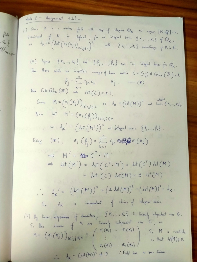 Algebraic NT Week 2 Solution | PDF