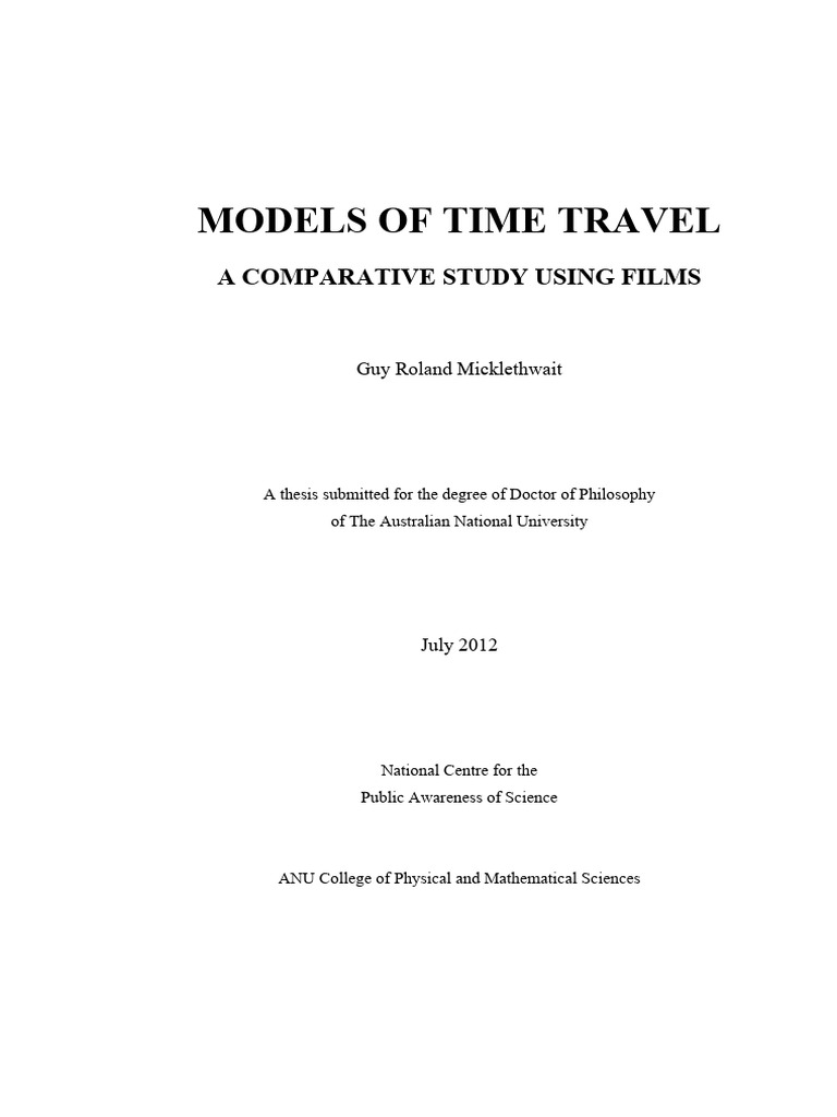 Time Travel Models Micklethwait | PDF | Asymmetry | Time
