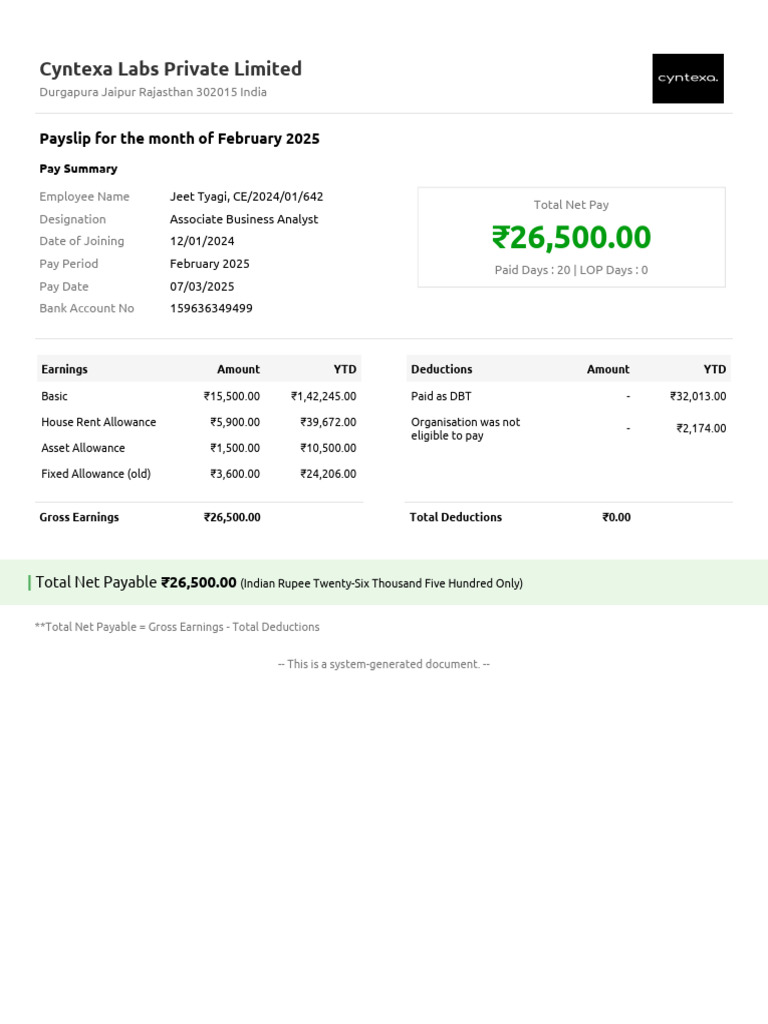 Payslip CE202401642 Feb 2025 | PDF