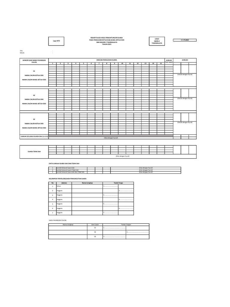 Contoh C1 Plano Pemilu 2024 | PDF