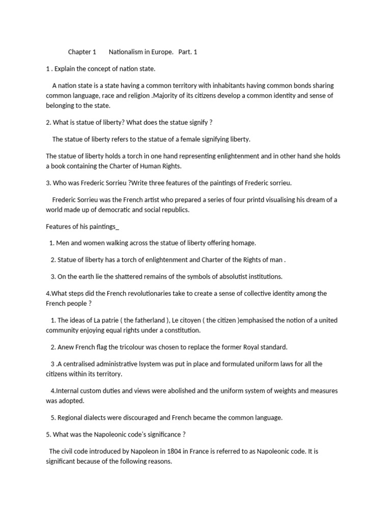 Chapter 1 - Nationalism in Europe std-10 Part. 1 | PDF | First French ...