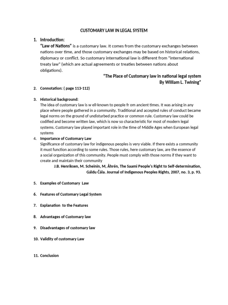 Customary Legal System : Understanding the Foundations and Practices of ...
