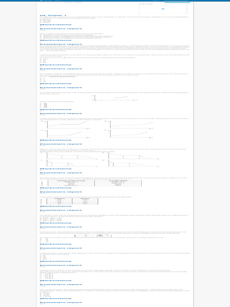 TestDaily分享-markSceme HL paper1 | PDF | Gases | Liquids