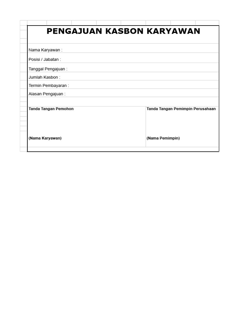 Pengajuan Kasbon | PDF