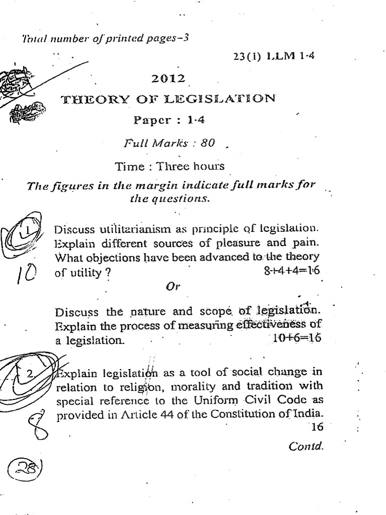 Theory of Legislation QPapers | PDF