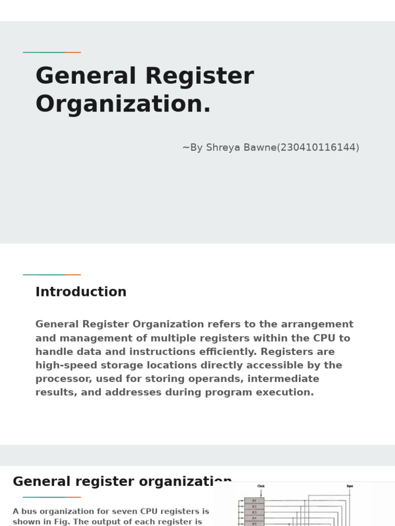 General Register Organization. | PDF | Central Processing Unit | Input/Output