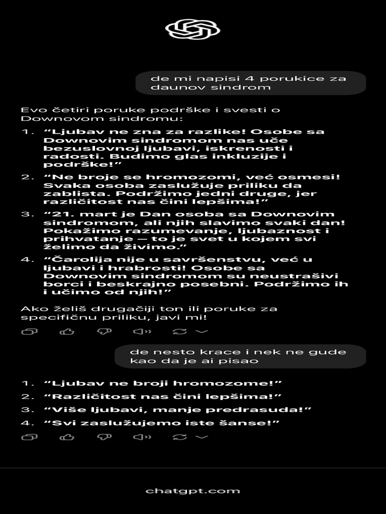 Poruke Za Downov Sindrom | PDF