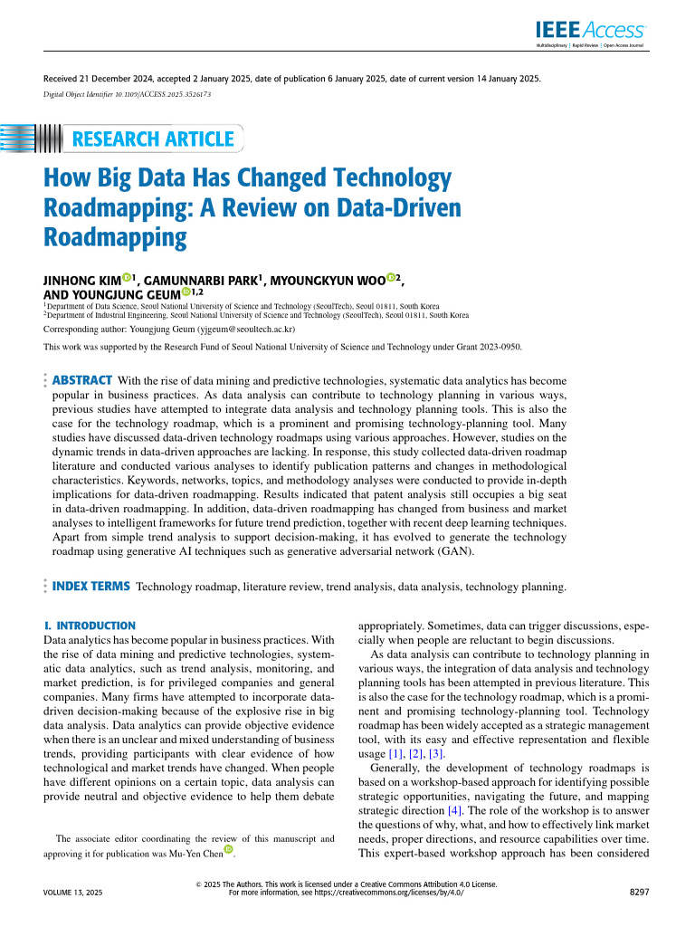 How Big Data Has Changed Technology Roadmapping A Review On Data-Driven ...