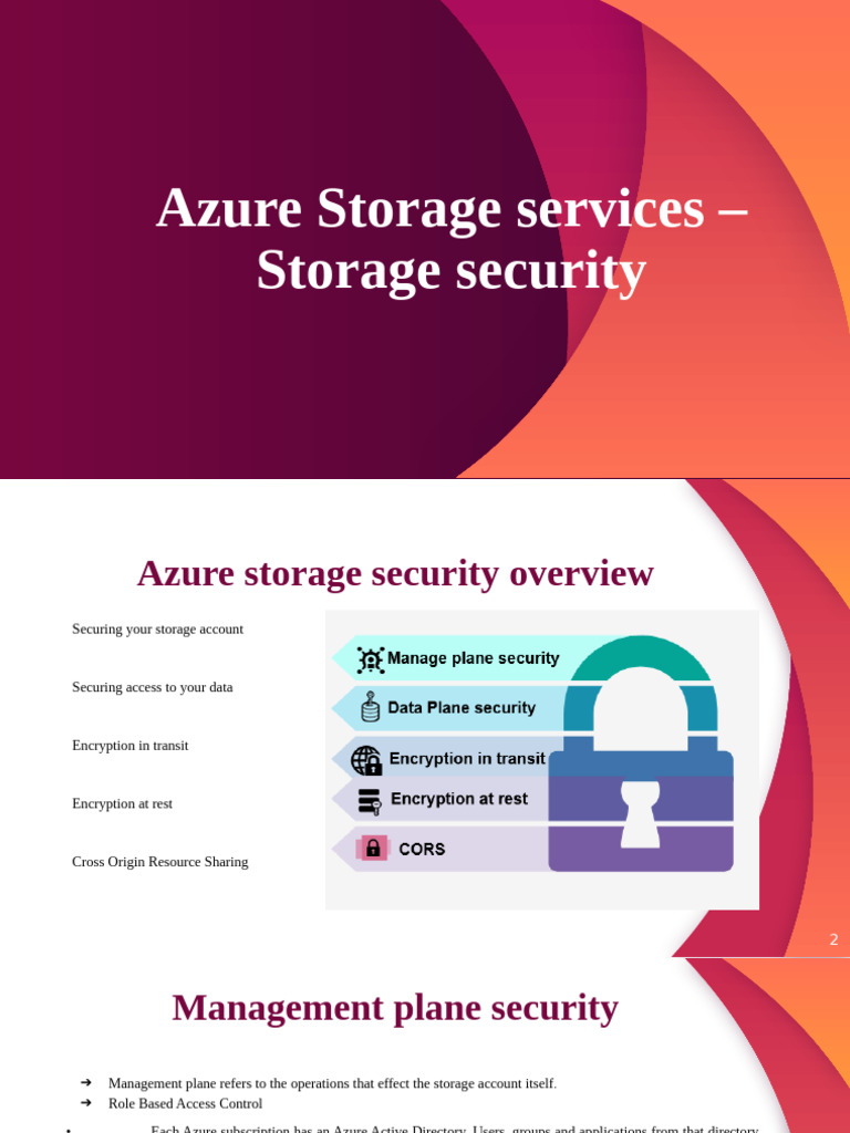 Azure Storage Services - Storage Security | PDF | Encryption | Computer ...