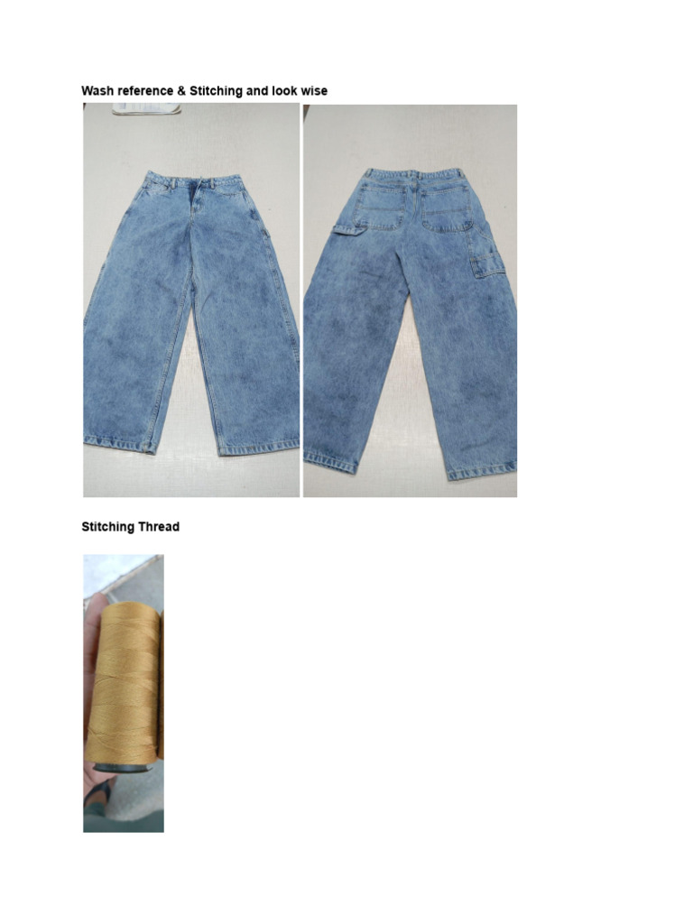 Wash Reference & Stitching and Look Wise | PDF