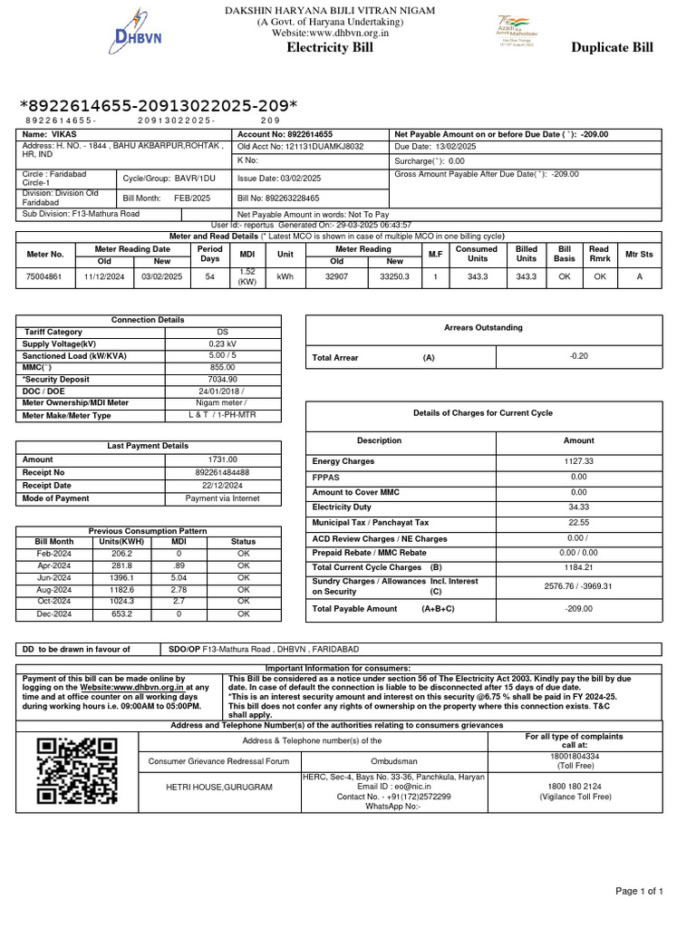 Vikas Bill-1 | PDF | Power (Physics) | Electric Power