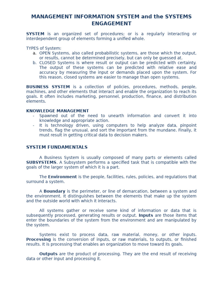 Understanding Management Information Systems | PDF | System | Input/Output
