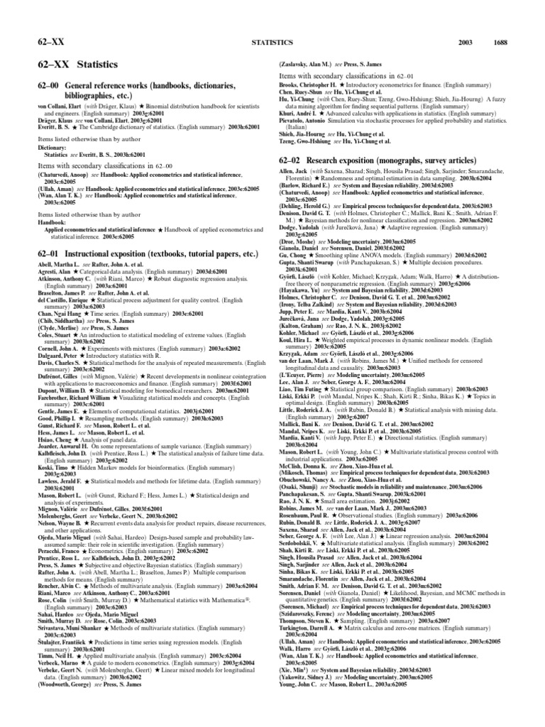 Comprehensive 2003 Statistics Handbook | PDF | Monte Carlo Method ...