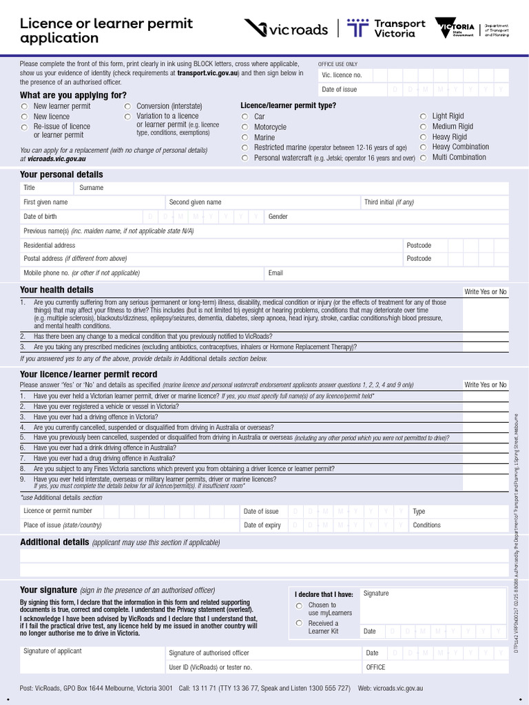 licence-or-learner-permit-application | PDF | Driver's License
