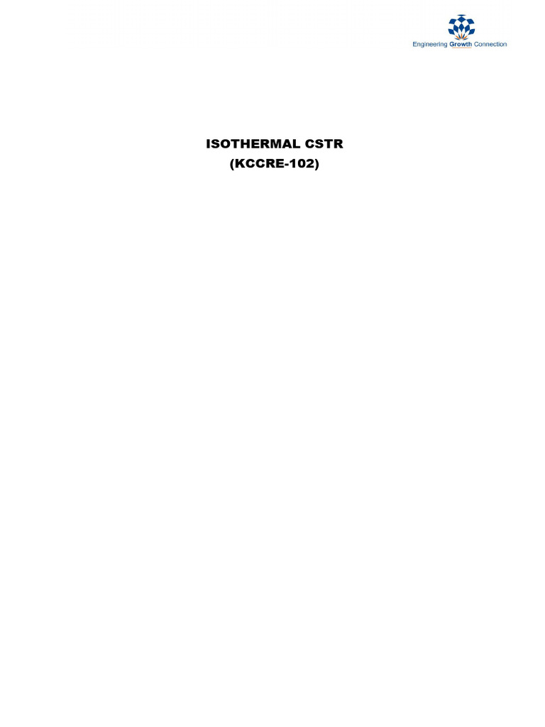 Exp 7 Isothermal CSTR Updated | PDF | Chemical Reactor | Chemical Engineering