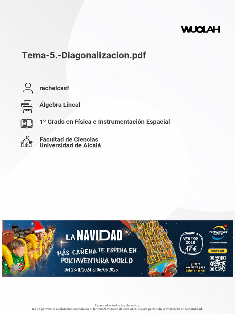 Tema 5. Diagonalizacion | PDF