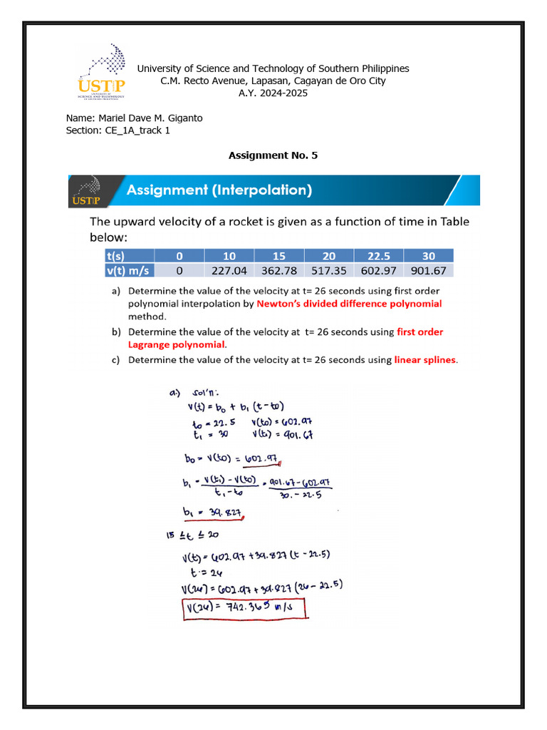 MEP 502a_Giganto_Assignment No. 5 | PDF