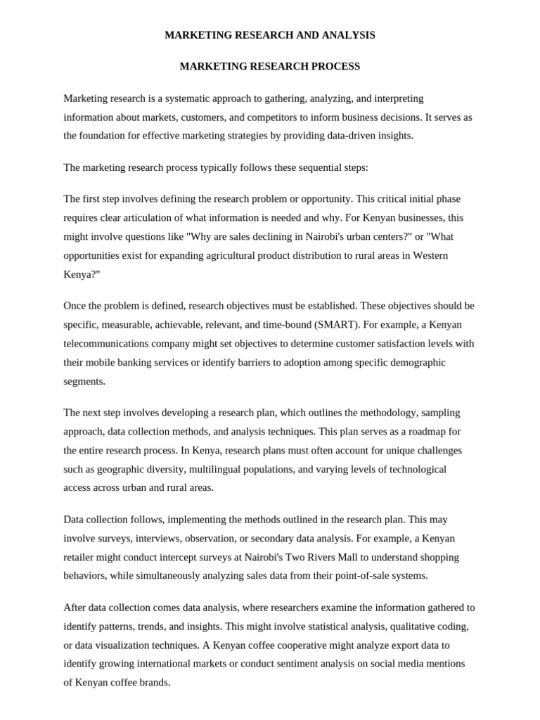 Marketing Research and Analysis | PDF | Marketing Research | Marketing