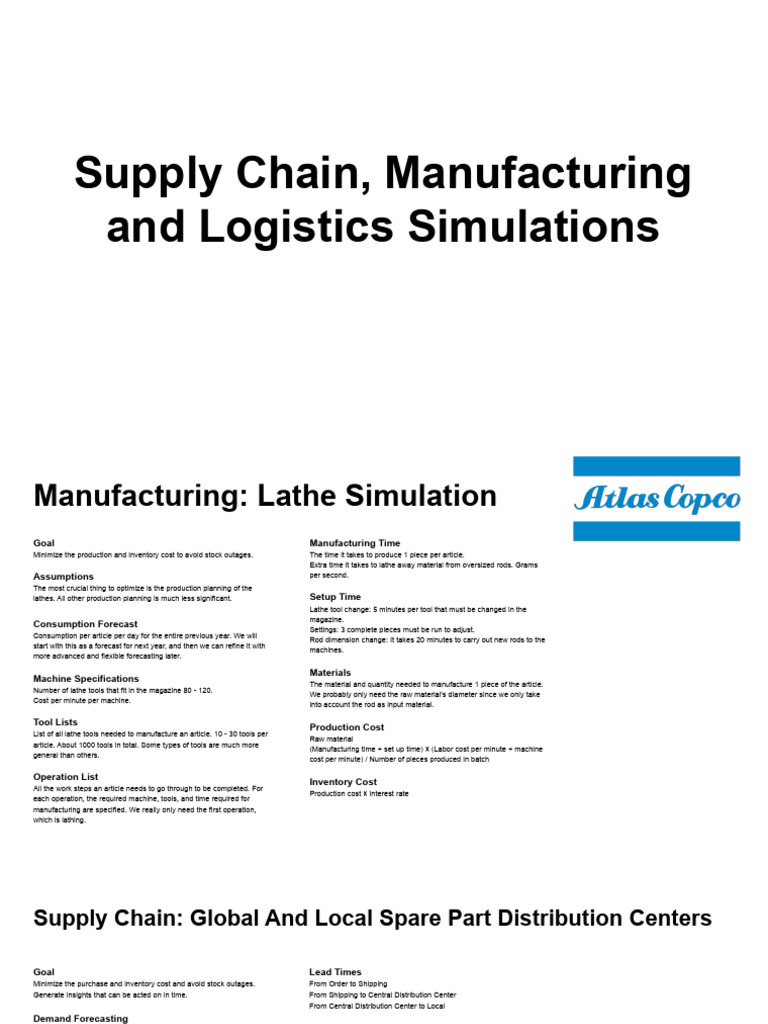 Supply Chain, Manufacturing and Logistics Simulations | PDF | Logistics ...