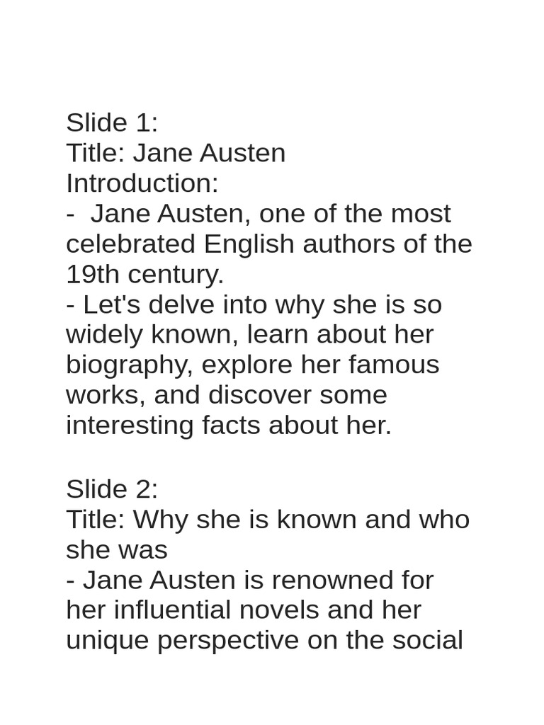 Jane Austen: Life, Works, and Legacy | PDF | Jane Austen | Persuasion ...