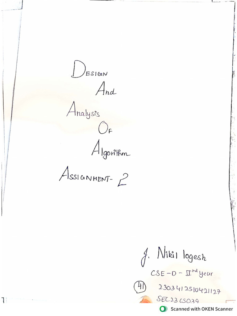 DAA assignment 2 | PDF