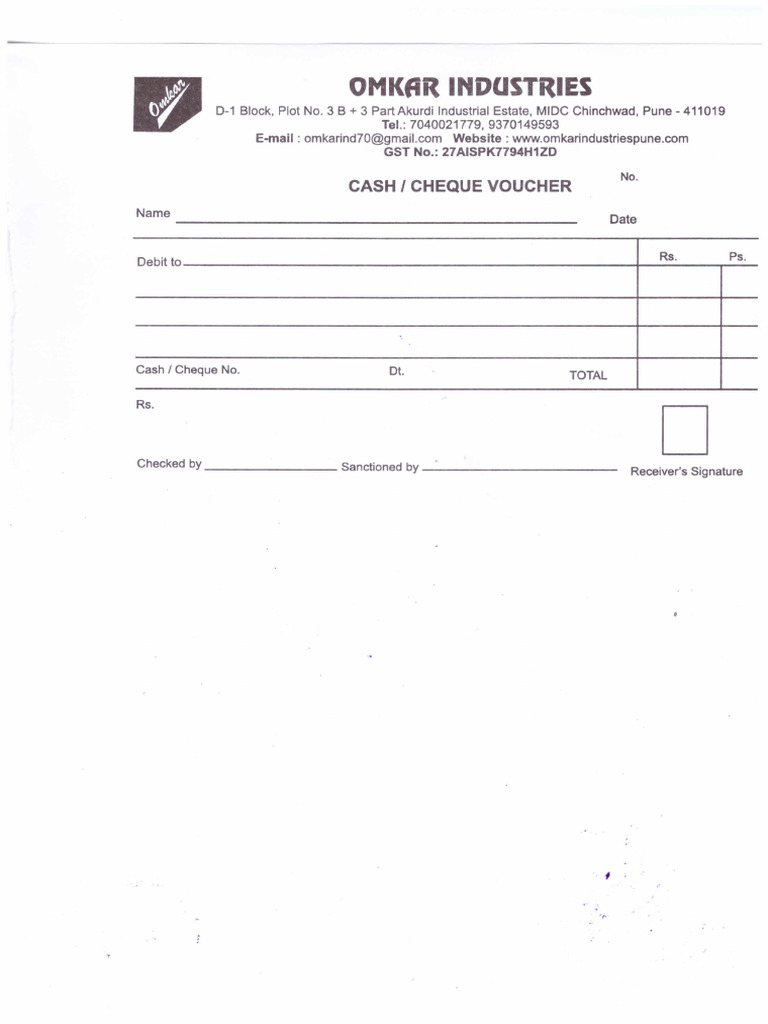 Omkar Cash Voucher | PDF