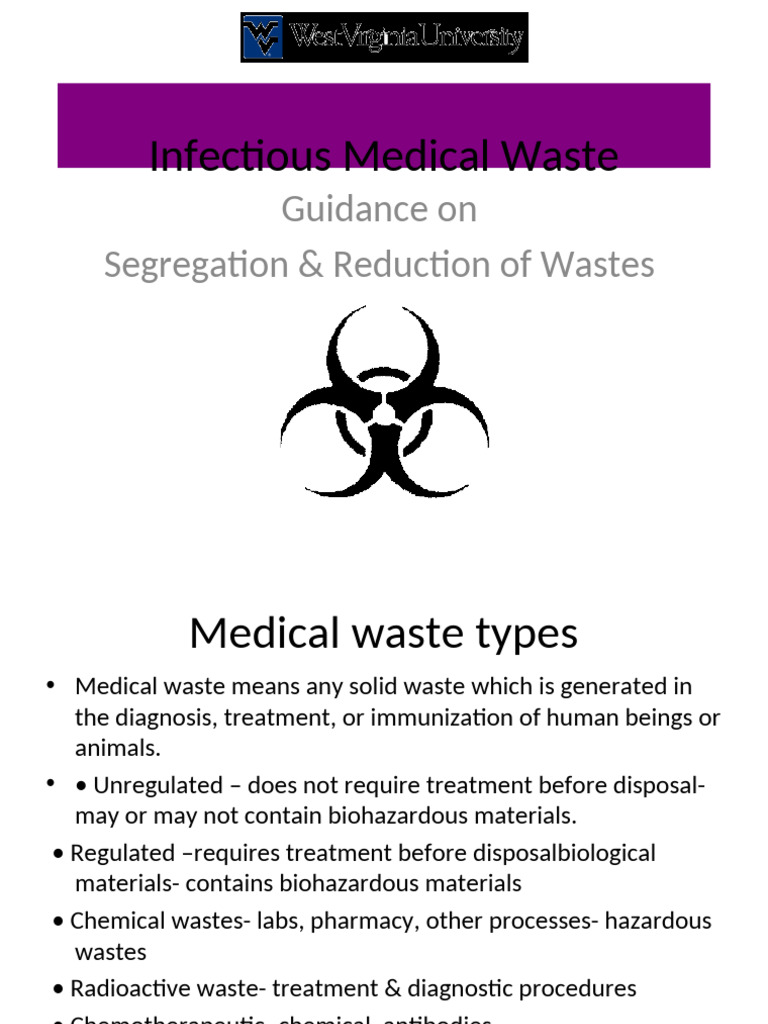 Infectious Medical Waste Management Guide | PDF | Infection | Waste