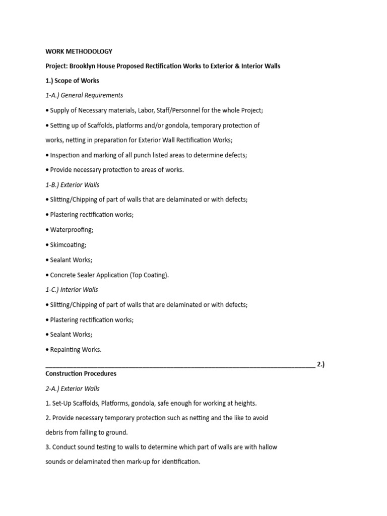 Brooklyn House Wall Rectification Plan | PDF | Plaster | Personal ...